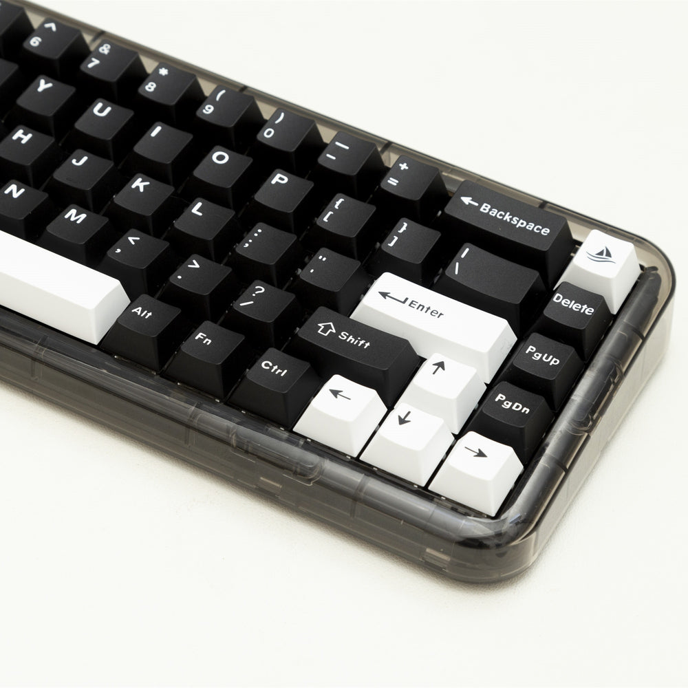 173 Key Doubleshot PBT Cherry Profile Keycap Set - Black & White ...