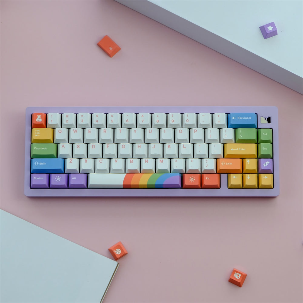129 Key PBT Cherry Profile Keycap Set - Rainbowland – KreativeKeys